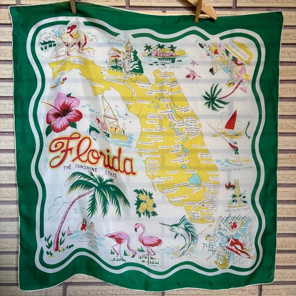 Vintage | Accessories | 6s Florida The Sunshine State Scarf Florida ...